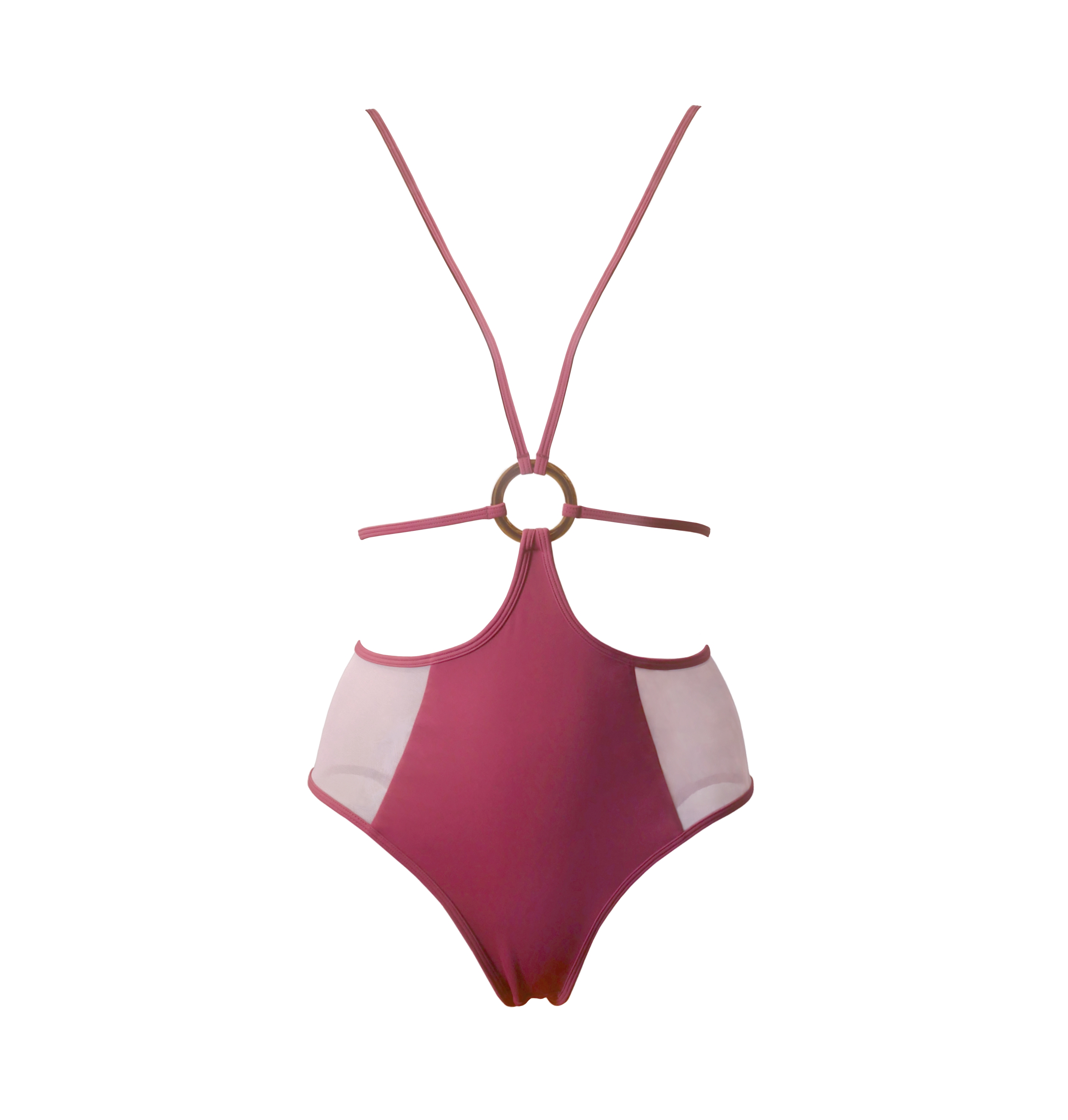Burgundy strappy ring-front bottom - Hamade