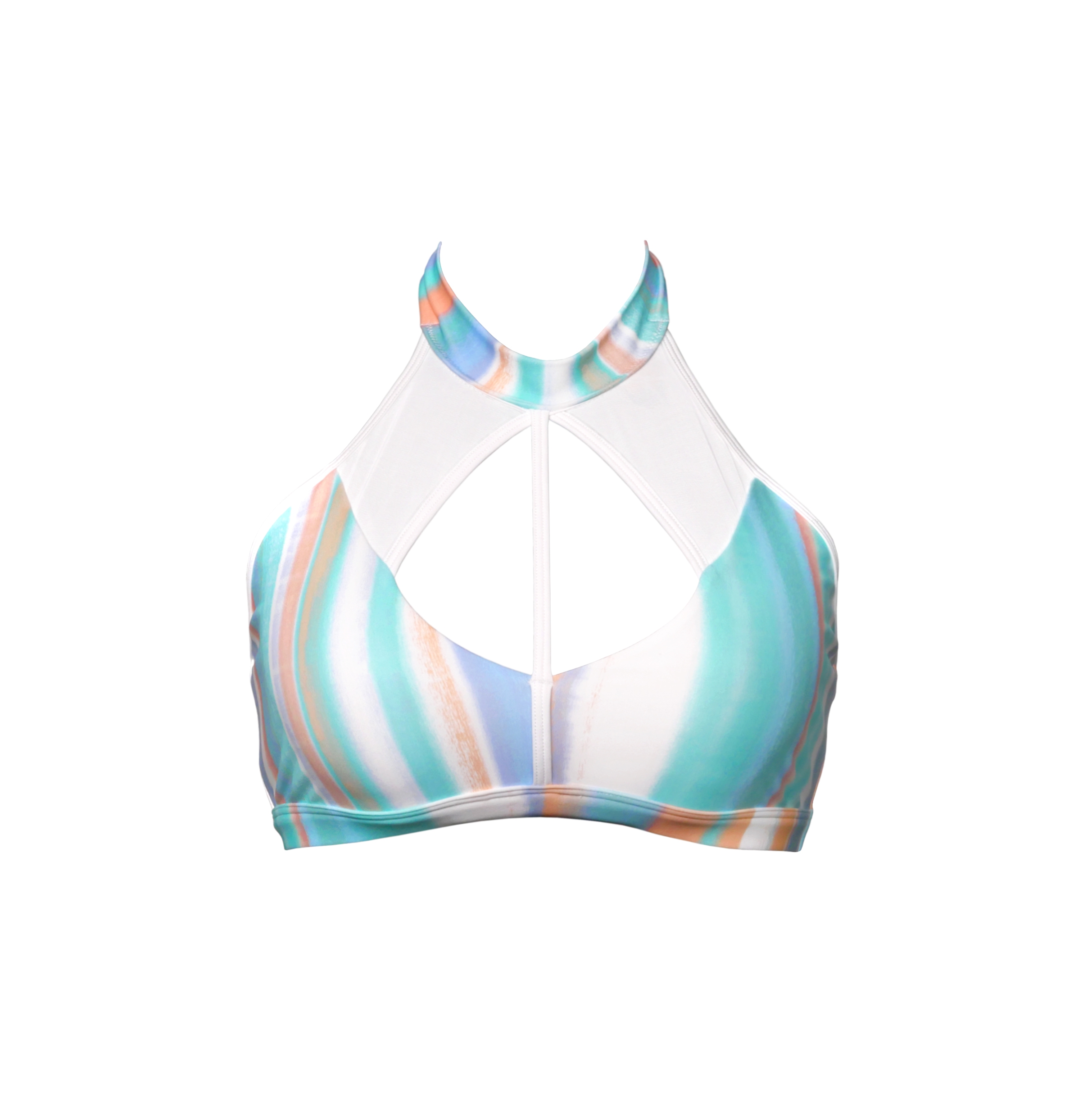 Painted stripe halter-neck top - Hamade