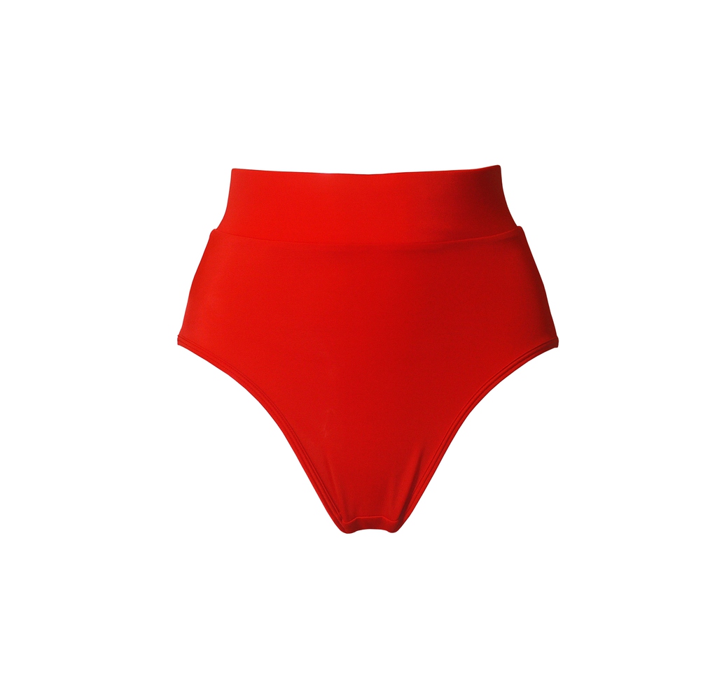 Scarlet red high waisted hollow back bottom - Hamade - Hamade