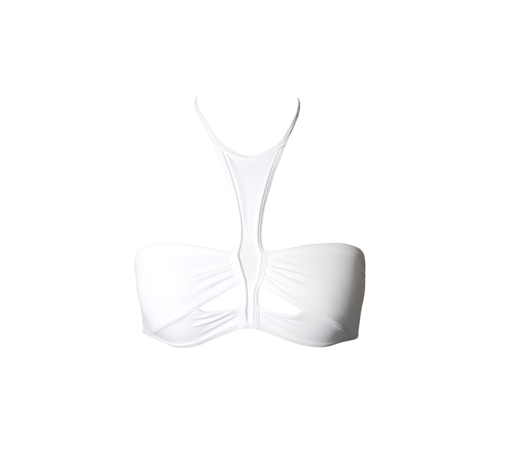 White halter neck hollow front bikini top - Hamade - Hamade
