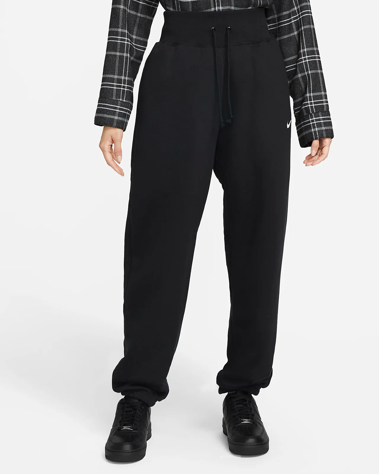 Nike Mini Swoosh Oversized High-rise Joggers (BLACK) - 7749hk