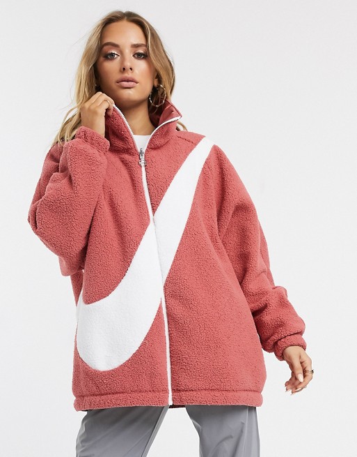 Nike Swoosh Reversible Sherpa Jacket - 雙面 (PINK) - 7749hk