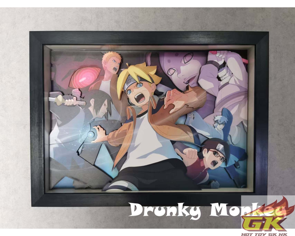 新品預定 4364 Drunky Monkey Crew 不可燃物-博人傳立體裝飾畫 - HotToyGKHK