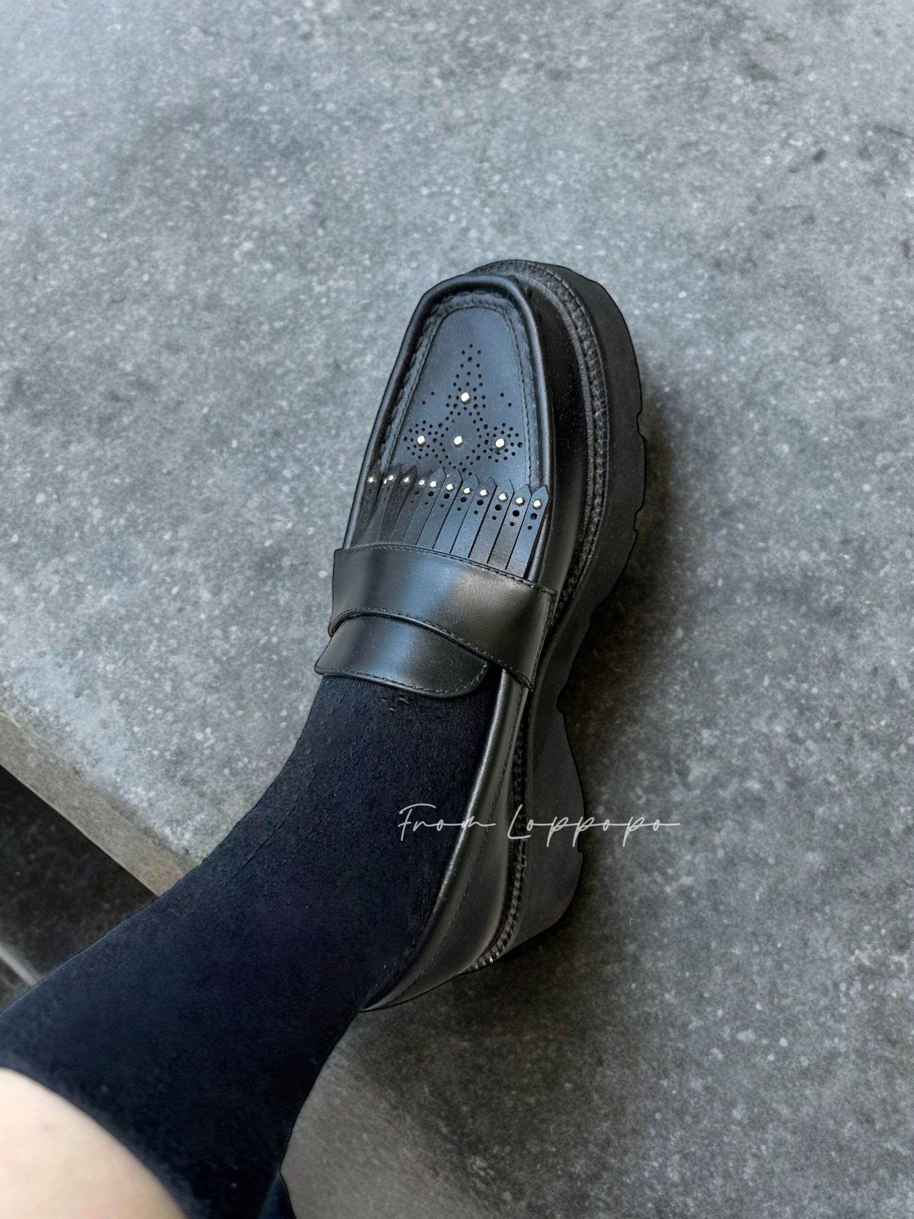 Laser-cut Chunky Platform Oxfords 0324LAB001 - loppopofashion