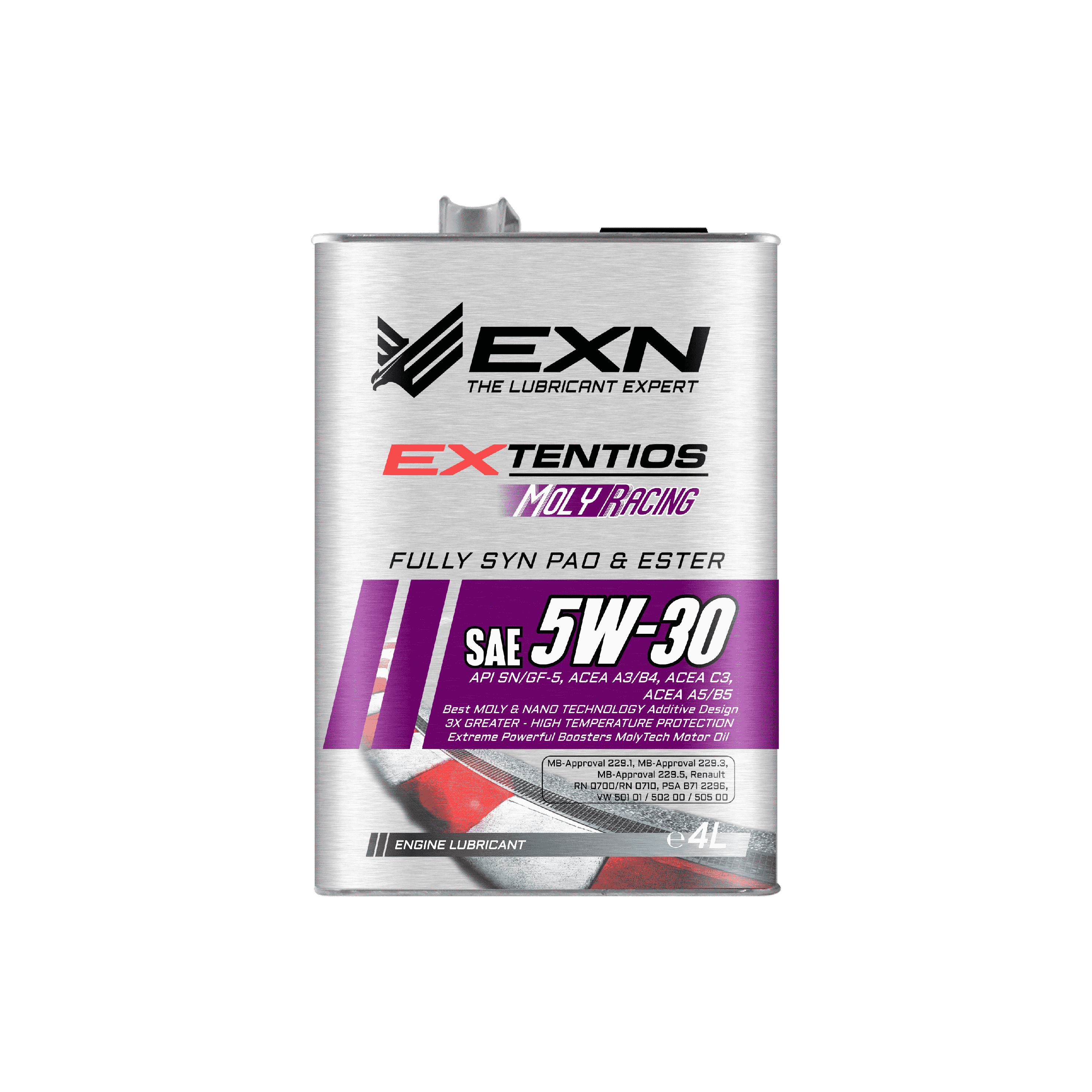 EXN 5W30 紫油 Extentios Molyracing PAO+Ester 全合成機油 | API SP - Store J 士多J