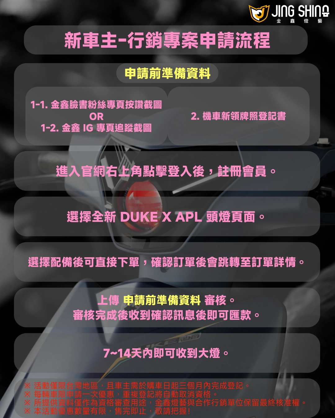 全新 DUKE X APL 頭燈 - JingShingDY